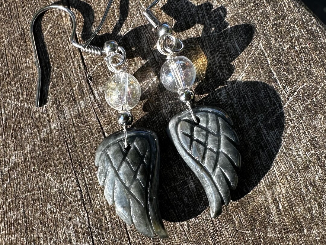 Hawks Eye and Angel Aura, Angel Wings, Stainless Steel, Healing Stone ...