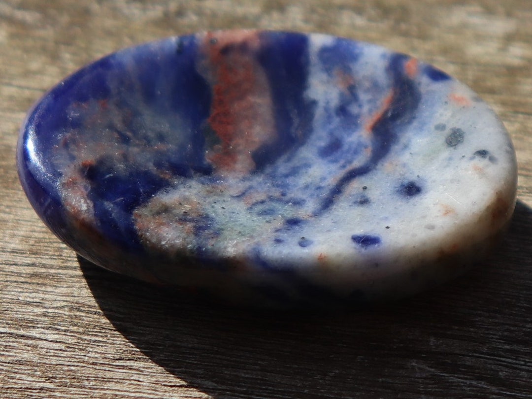 Sodalite Worry Healing Stone With a Thumb Indent With Positive Healing ...