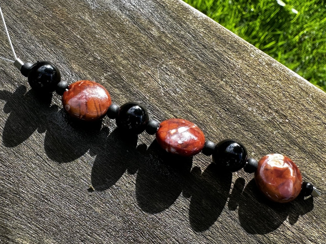 CAR CALM Hanging, Healing Stones With Fire Agate and Onyx With Positive ...