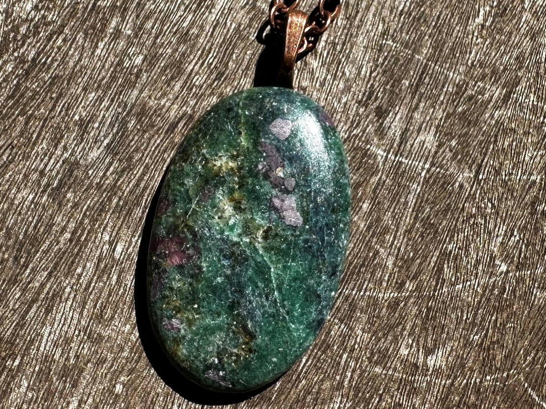 Ruby in Kyanite, Antique Copper Bail, Healing Stone Necklace With Positive Energy! - Etsy