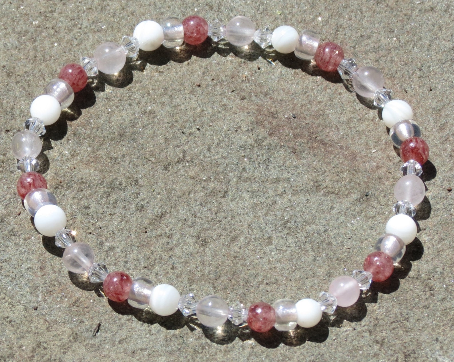 Girl's Rose Quartz, Mother of Pearl and Muscovite Healing Stone ...