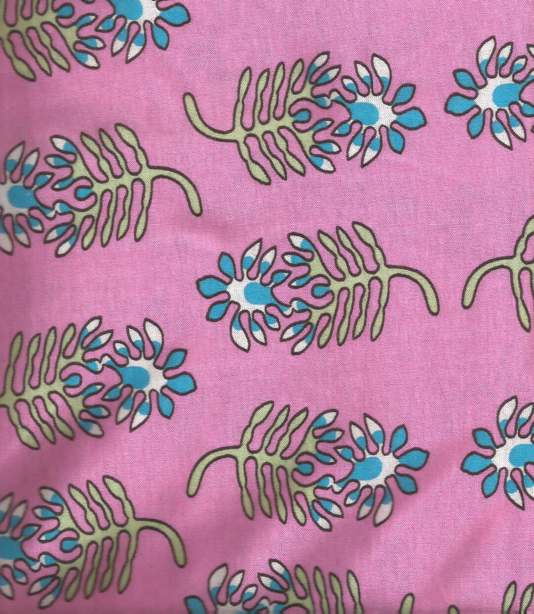 Pink Floral Graphic Print One-way Stretch Knit Fabric Remnant Piece ...