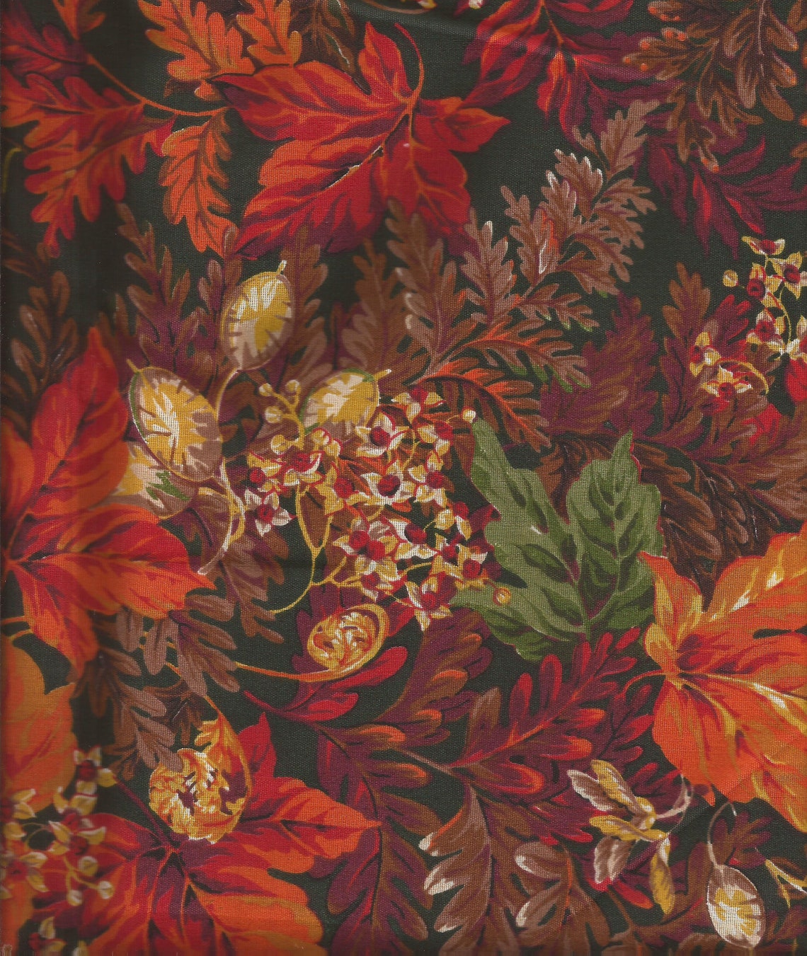 Large Fall Leaves Print Cotton Fabric / Cranston Print Works / | Etsy