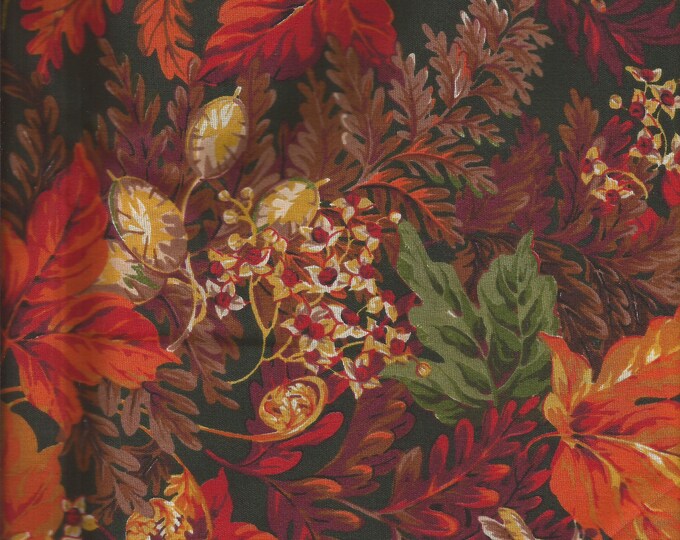 Large Fall Leaves Print Cotton Fabric / Cranston Print Works / Extra ...