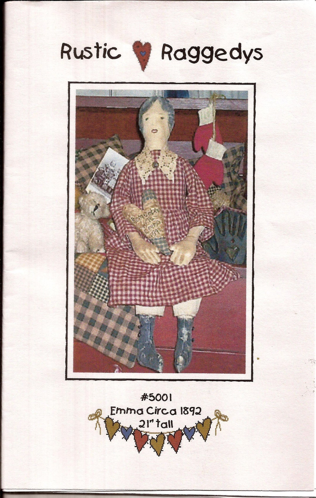 Emma Circa 1892 Prim Fabric Folk Art Doll Pattern / 21 Inches - Etsy