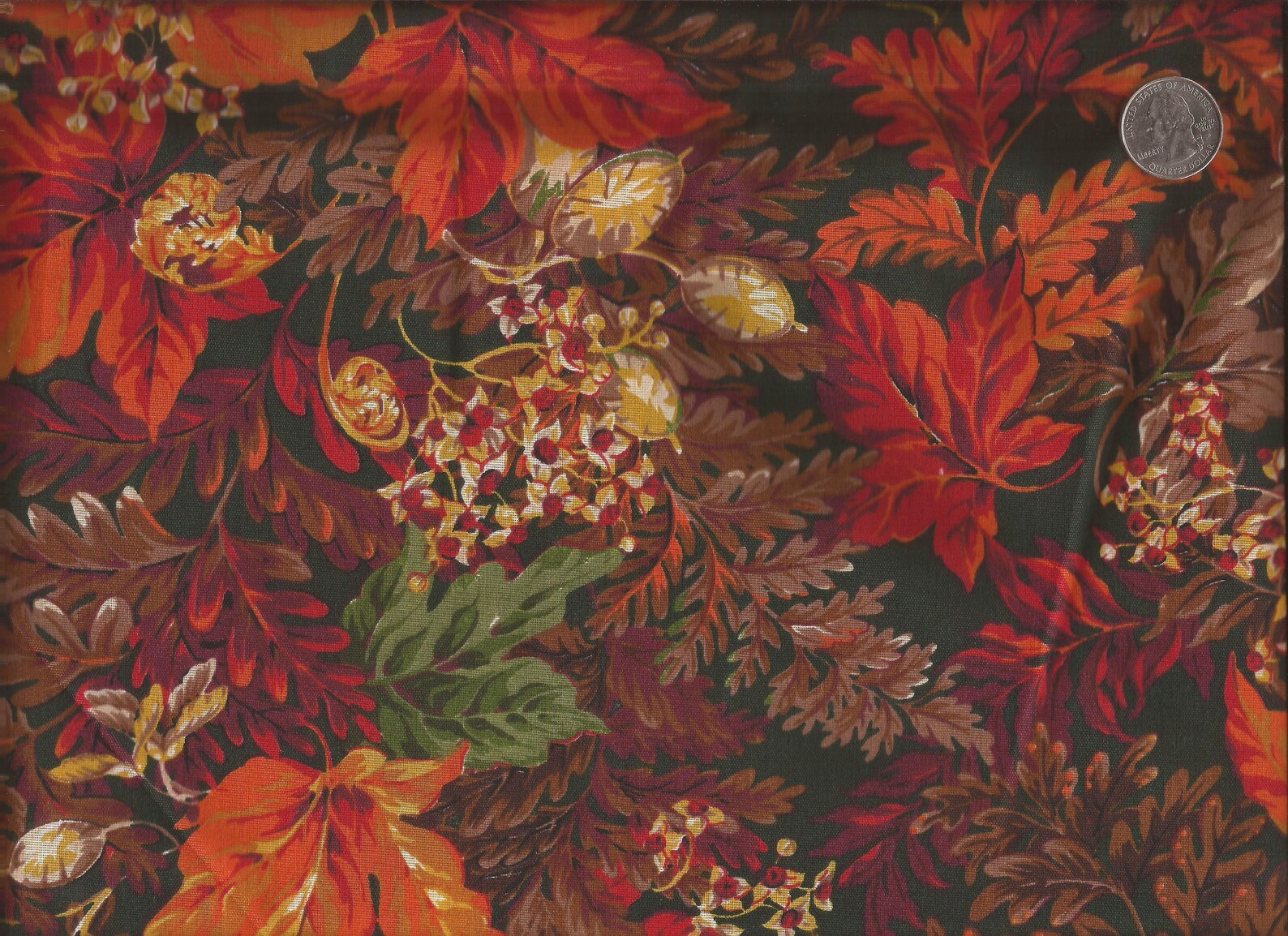 Large Fall Leaves Print Cotton Fabric / Cranston Print Works / - Etsy
