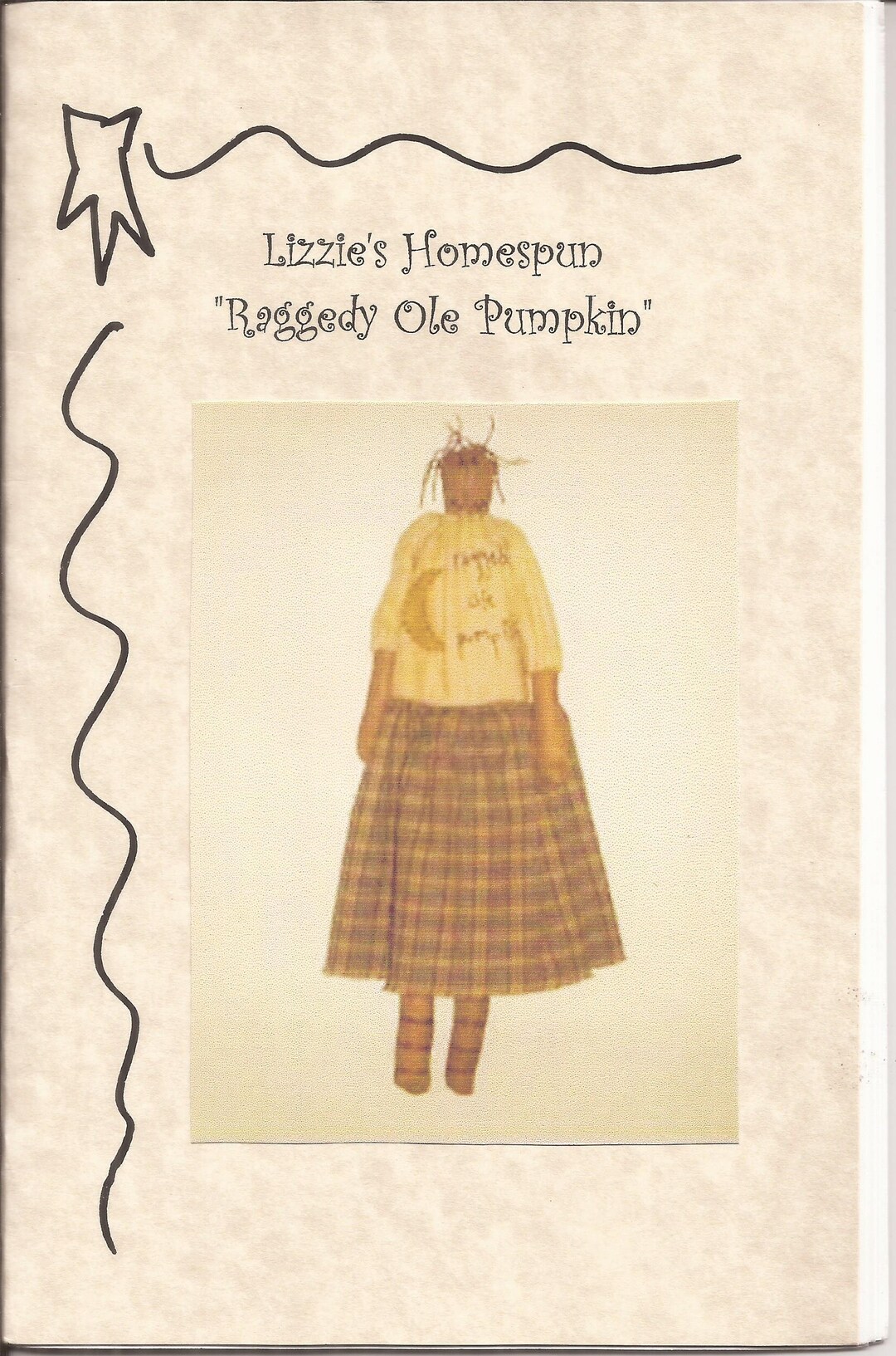 Raggedy Ole Pumpkin Folk Art Halloween Prim Cloth Doll Pattern - Etsy