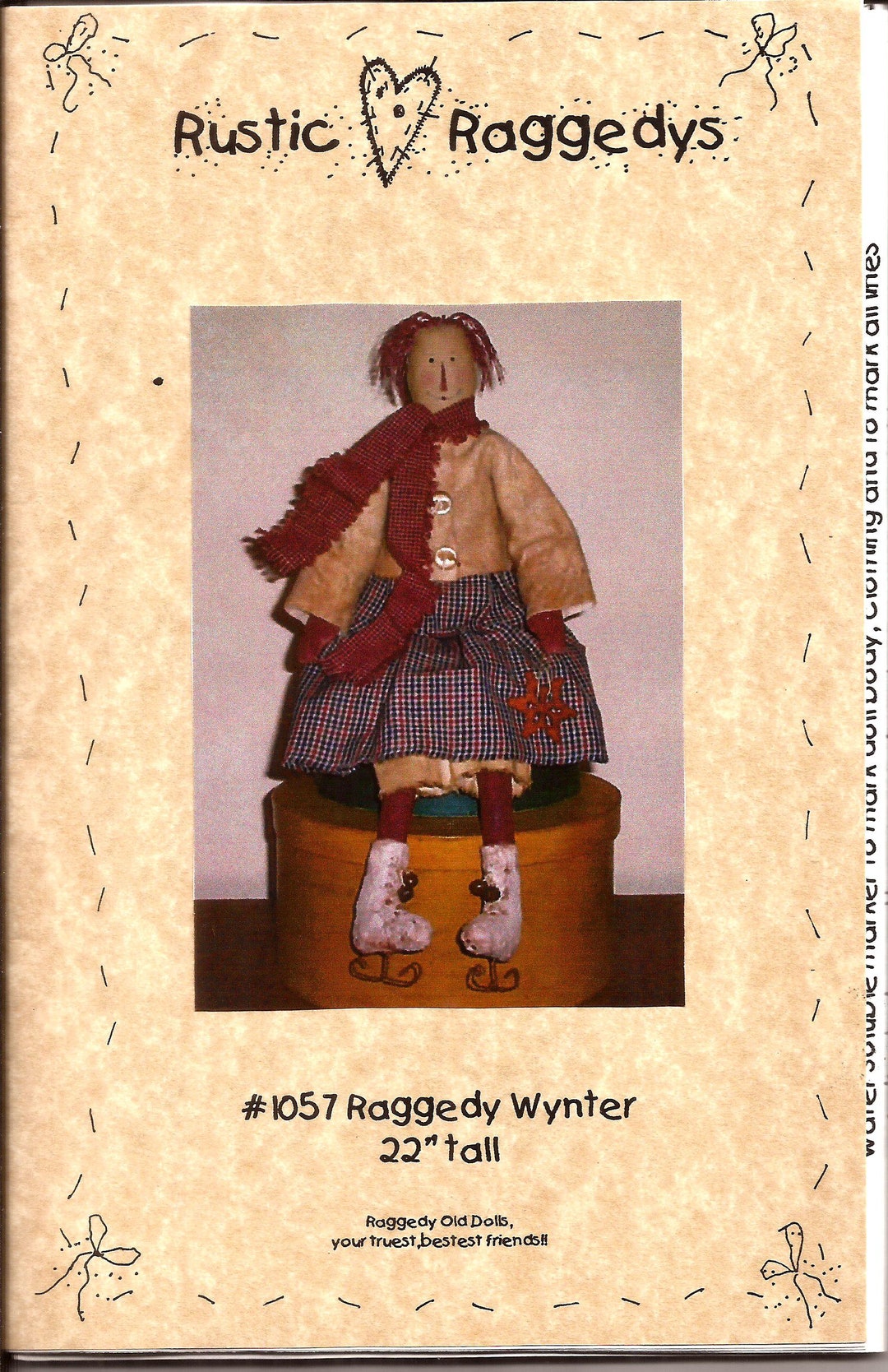 Raggedy Wynter Primitive Folk Art Prim Cloth Doll Pattern / App 22 Inch ...