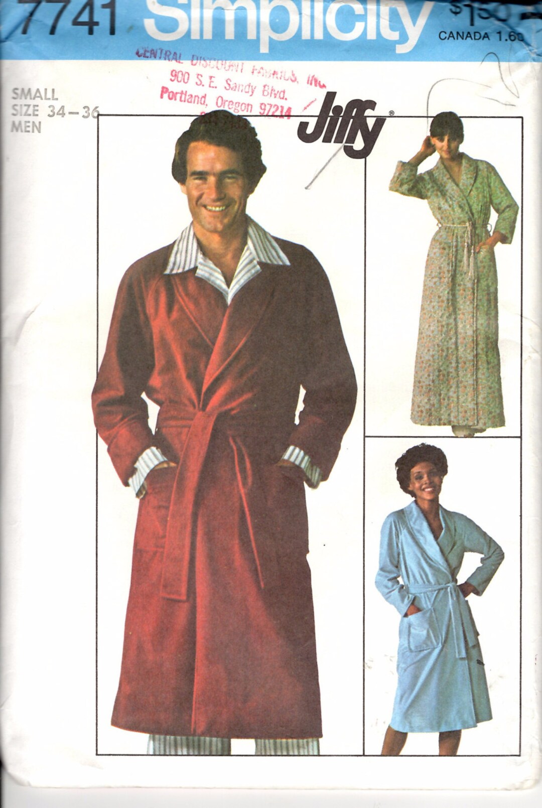 1970s Vintage Robe Pattern / Simplicity 7741 / Size Small 34-36 / UNCUT ...
