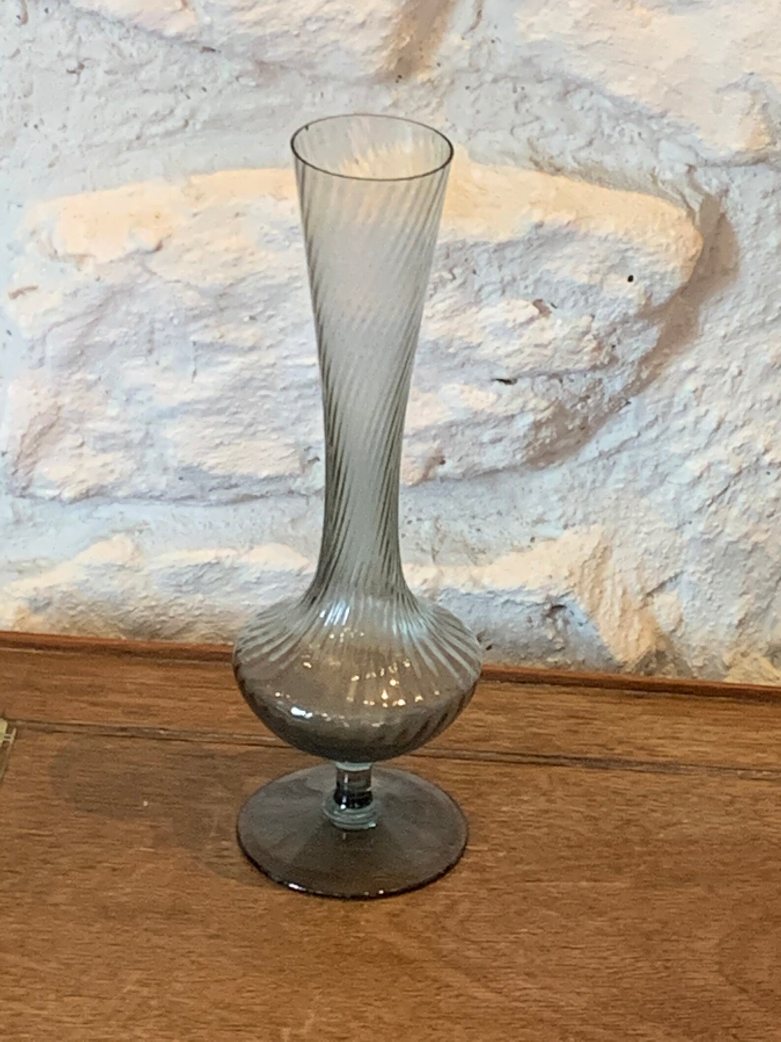 Vintage Gray Twisted Glass Soliflore Vase 1960 - Etsy