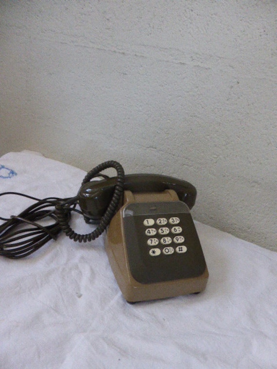Khaki and green bakelite phone with keys matra communication | Etsy