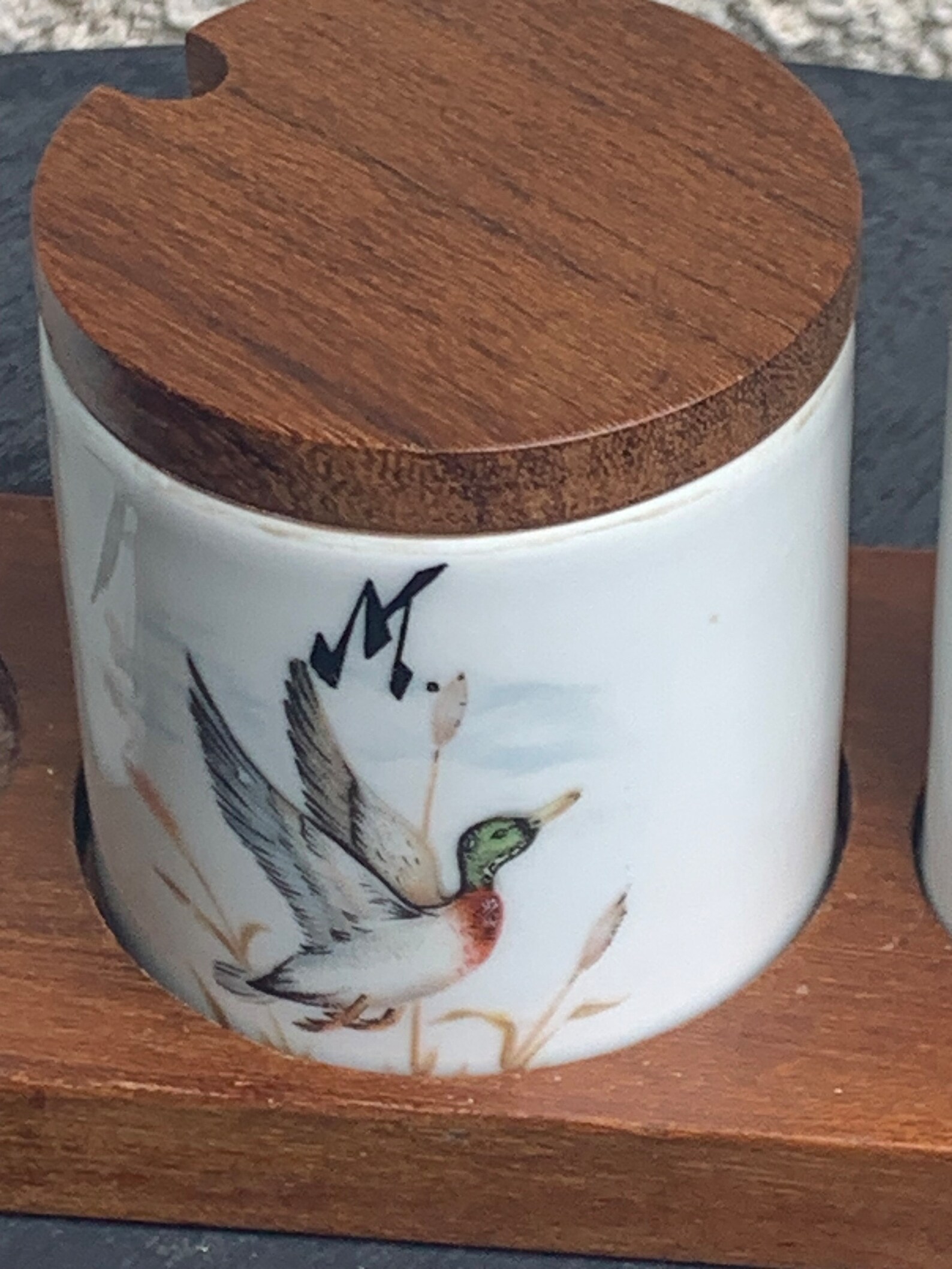 Servant Consists of Two Salt Cellars and a Porcelain Mustard Pot on a ...