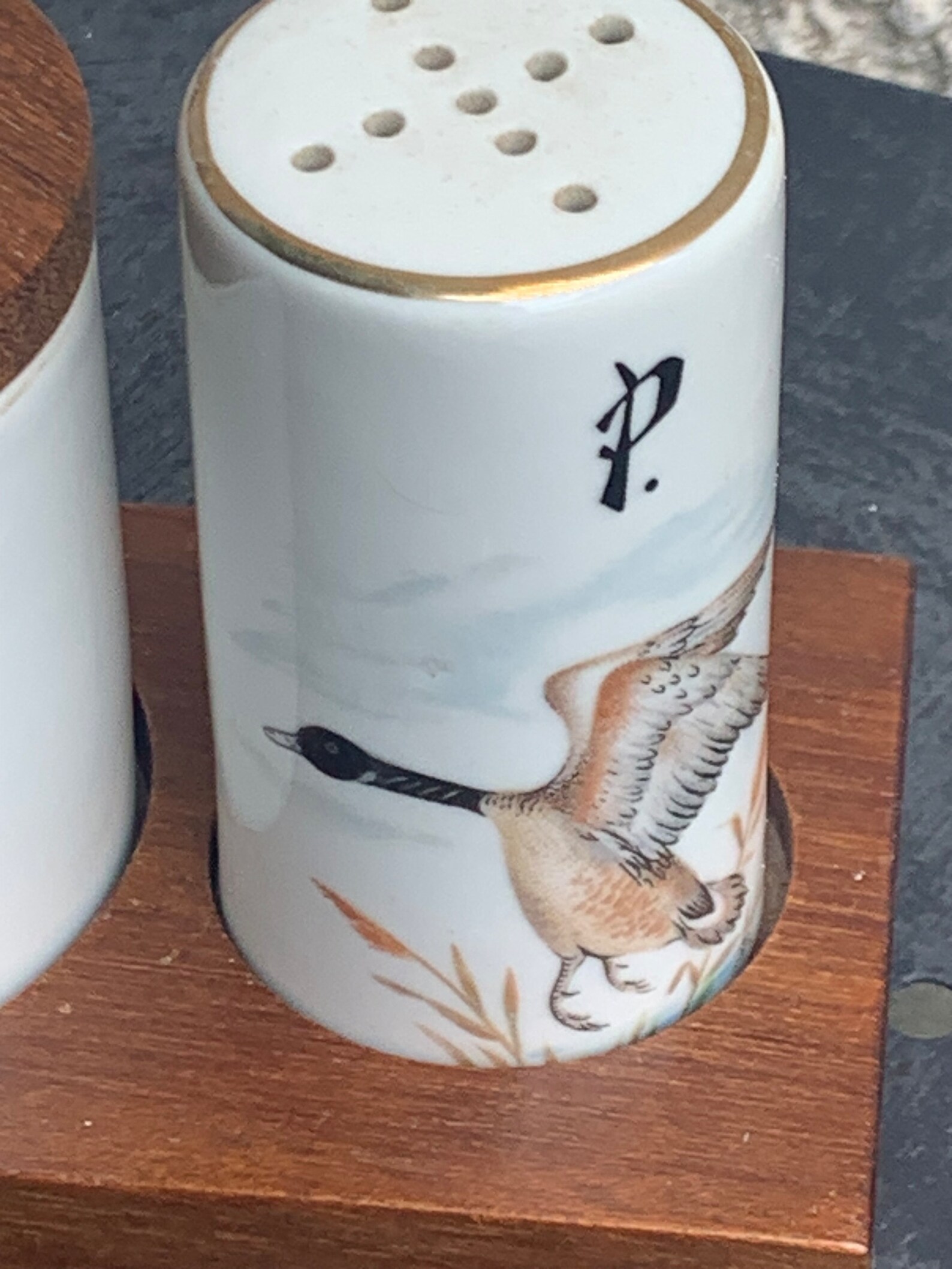 Servant Consists of Two Salt Cellars and a Porcelain Mustard Pot on a ...