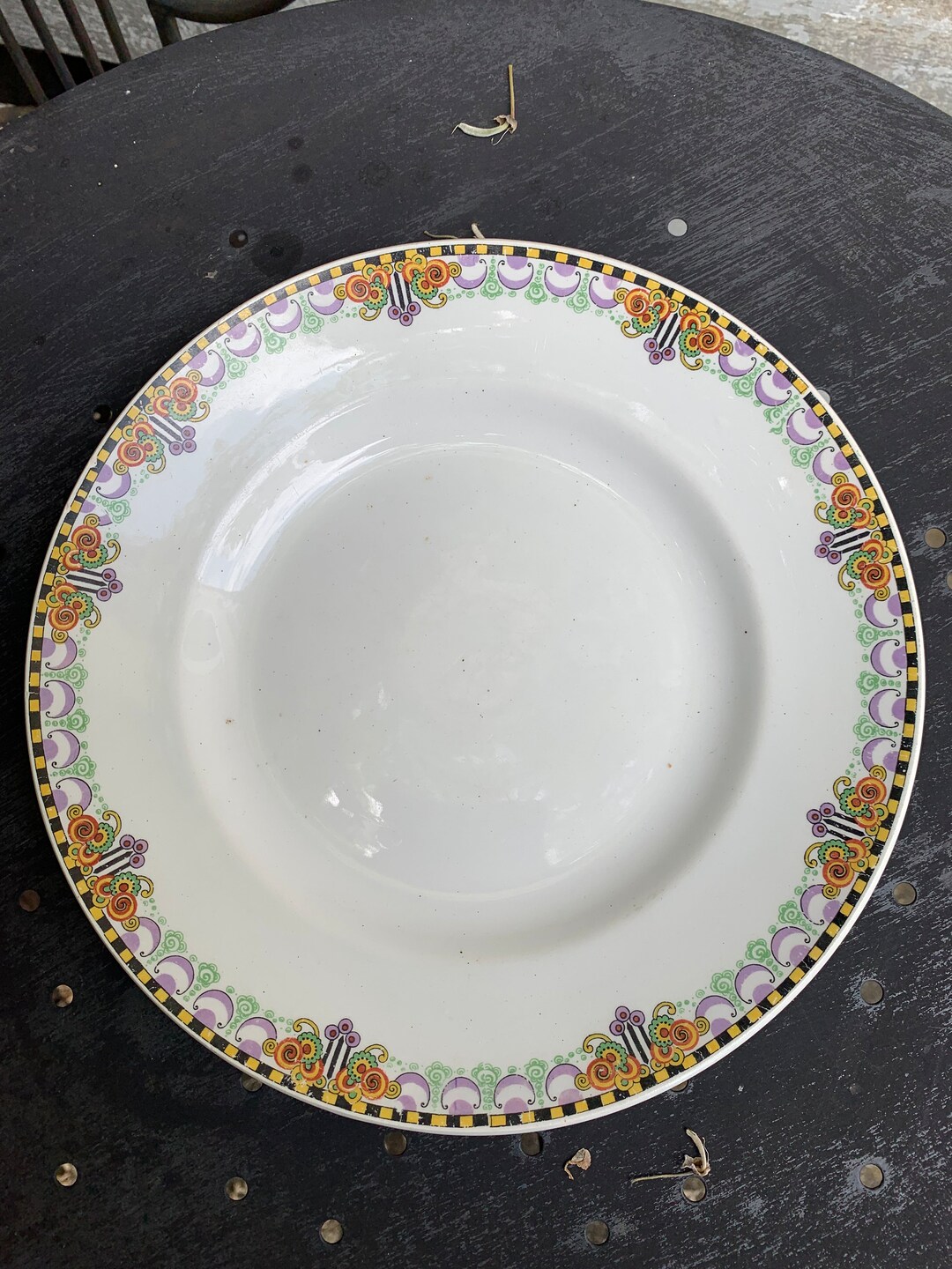 5 Small Art Deco Plates, Wolf Mill, Orchids, Hamage, France, Antique ...