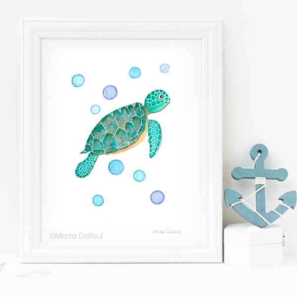 Turtle Whimsical Painting - Etsy