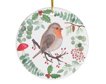 Robin Tree Ornament - Etsy