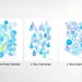 Watercolor blue bubbles painting set. Abstract wall art. | Etsy