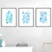 Watercolor blue bubbles painting set. Abstract wall art. | Etsy