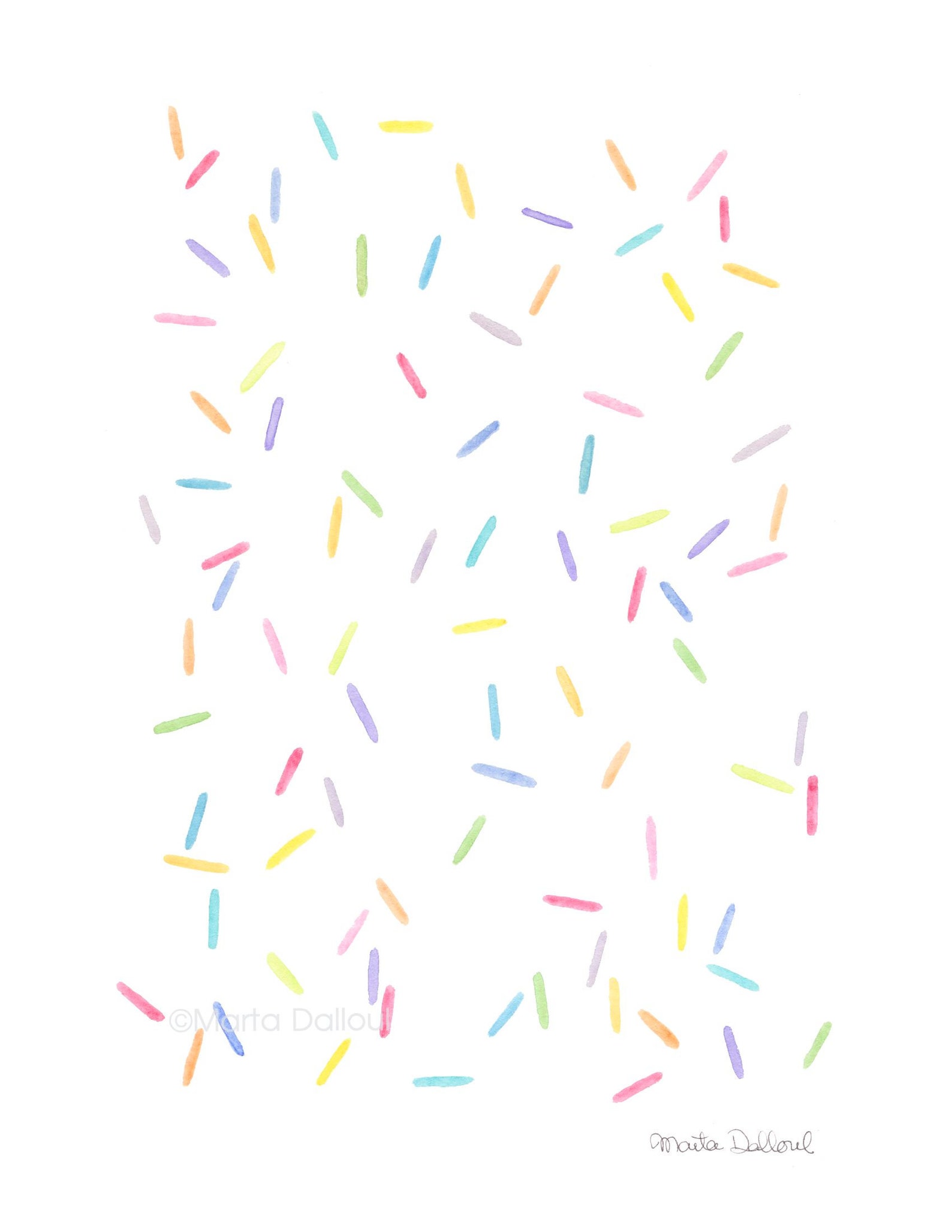 Watercolor Sprinkles Painting. Pastel Rainbow Art Print. - Etsy Australia