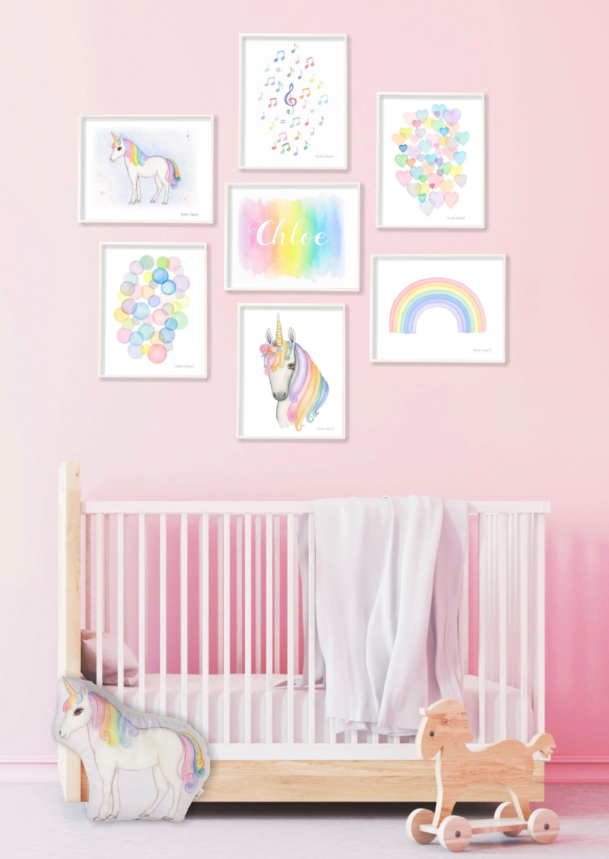 Unicorn Art Print. Girls Room Art. Girl Nursery Art Decor. | Etsy
