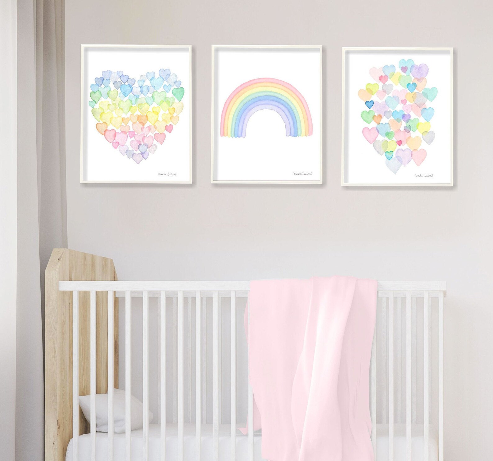 Pastel Rainbow Heart Art Print. Rainbow Nursery Decor. Nursery - Etsy