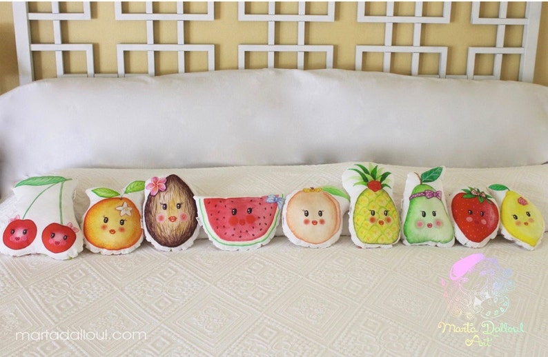 Orange Pillow. Fruit Pillow. Kawaii Fruit Decor. Cute Nursery Decor ...