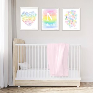 Pastel Rainbow Heart Art Print. Rainbow Nursery Decor. Nursery Ombre ...