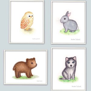 Bunny Painting. Baby Animal Art Print Decor. Woodland Nursery Prints ...