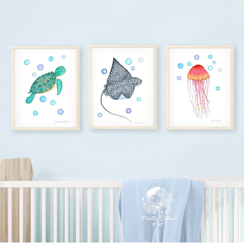 Baby Manta Ray Art Print . Fish Wall Decor. Stingray | Etsy