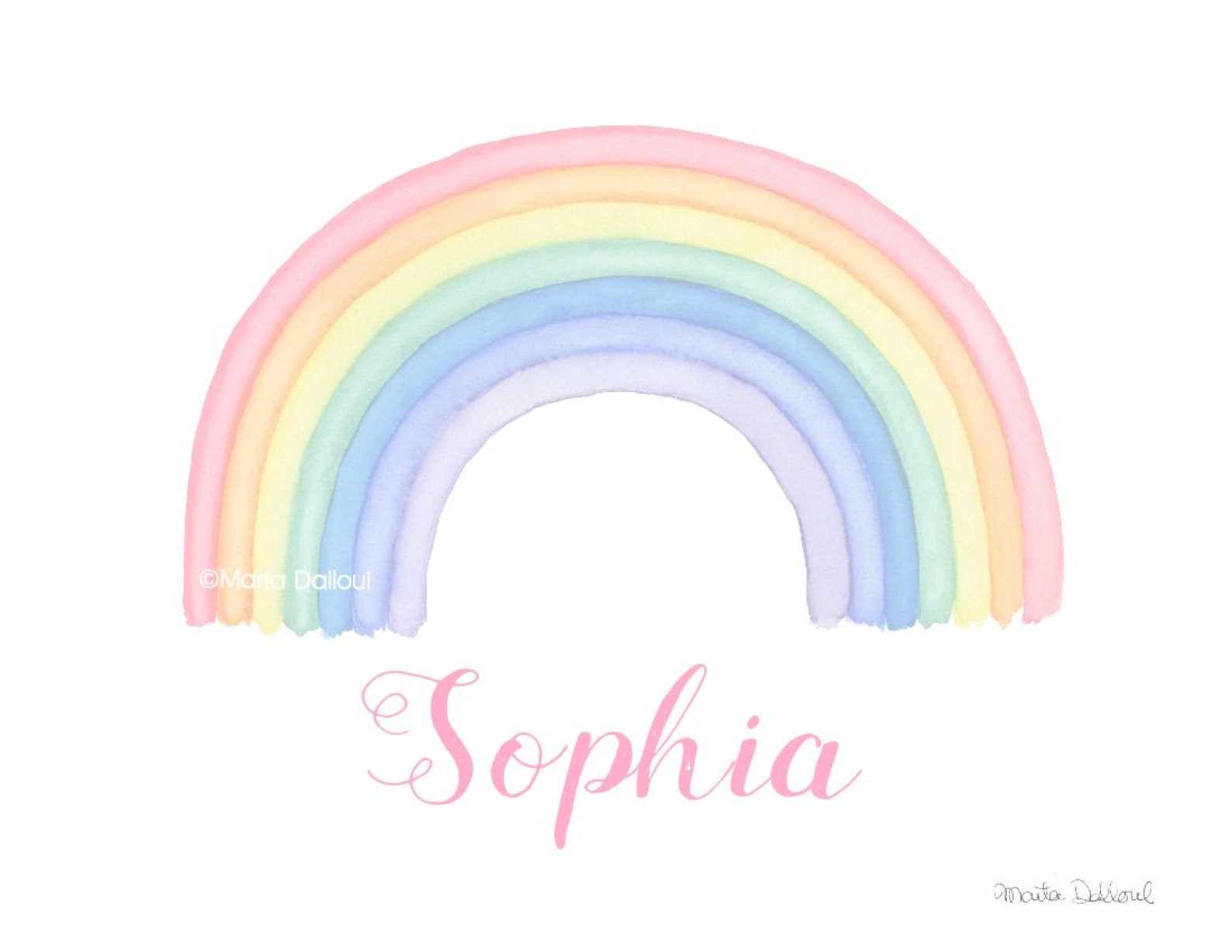 Pastel Rainbow Decor. Rainbow Art Print. Personalized Girl - Etsy