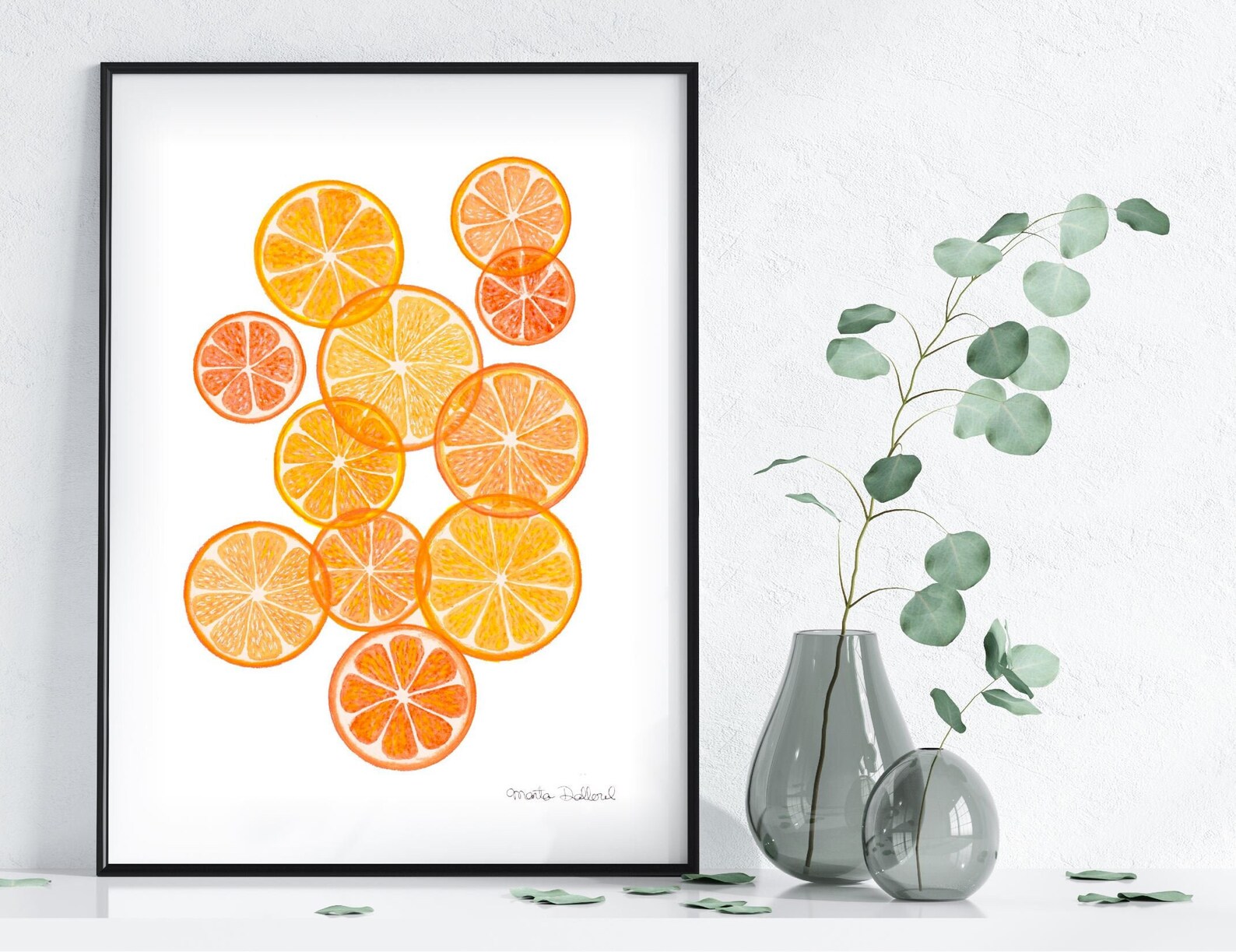 Orange Art Print Orange Fruit Modern Art Watercolor Painting | Etsy