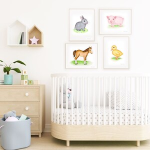 Nursery Animal Print, Farm Animal Art Set, Barn Nursery Art Decor, Baby ...