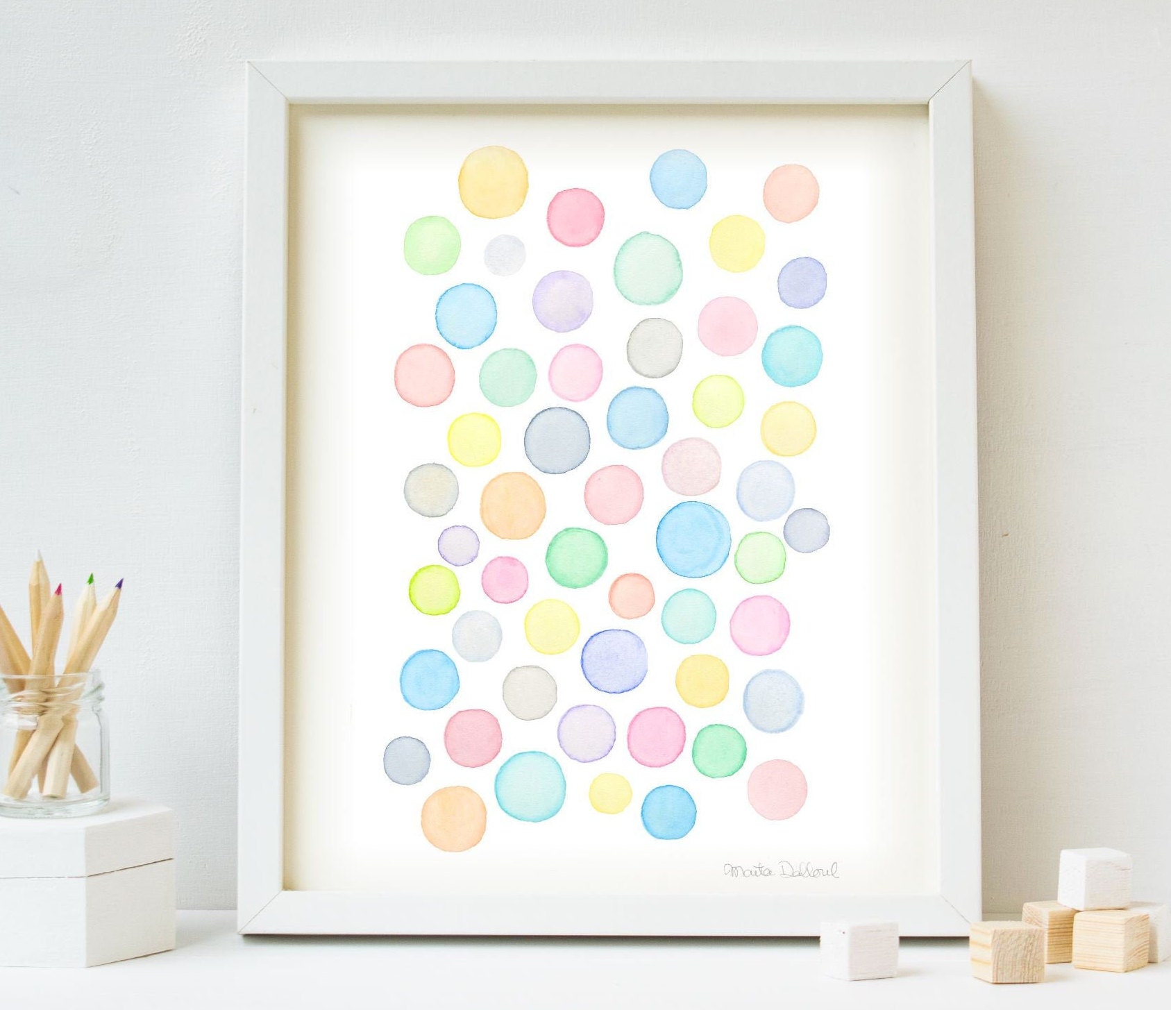Pastel rainbow decor. Rainbow art print. Nursery wall art. | Etsy
