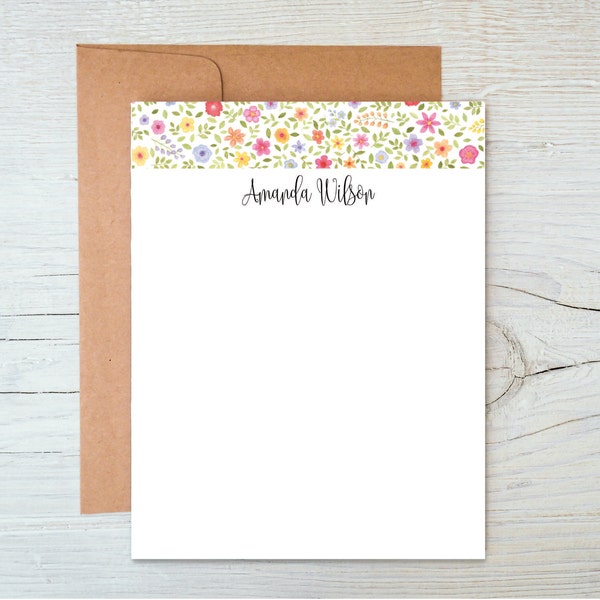 Personalized Wildflower Stationery - Etsy
