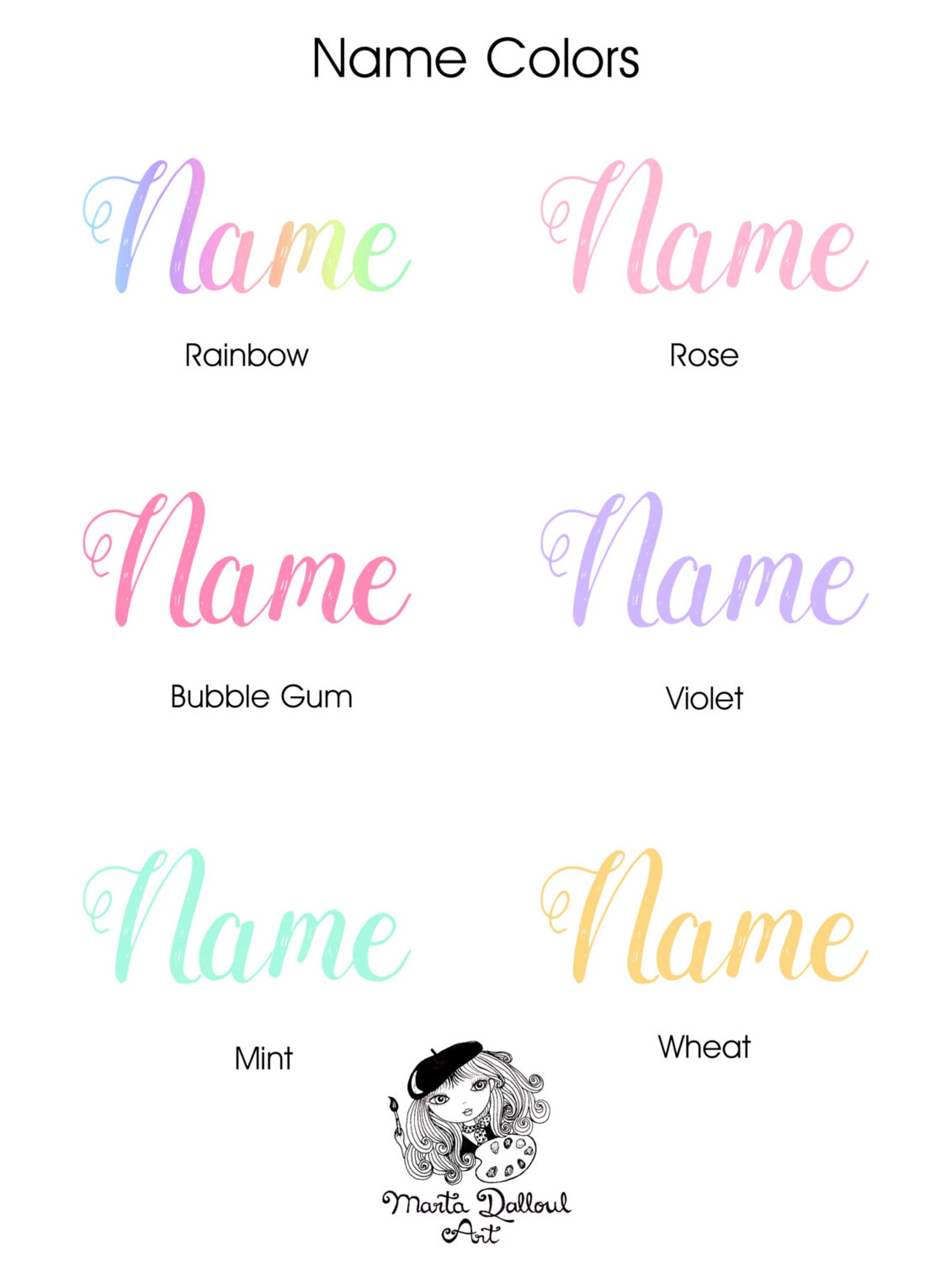 Personalized Unicorn Art Print. Custom Girl Name Art. Rainbow - Etsy