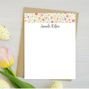 Personalized Flower Stationery Set. Wildflower Note Cards Set. Wild ...