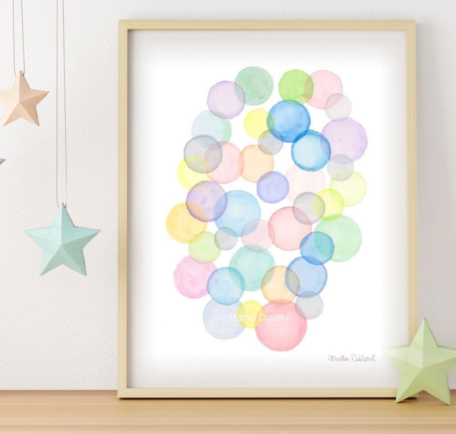 Rainbow Pastel Bubbles Nursery Art Print. Pastel Room Decor. - Etsy
