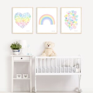 Pastel Rainbow Heart Art Print. Rainbow Nursery Decor. Nursery Ombre ...