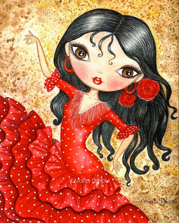 Traditional Spanish Woman Drawing