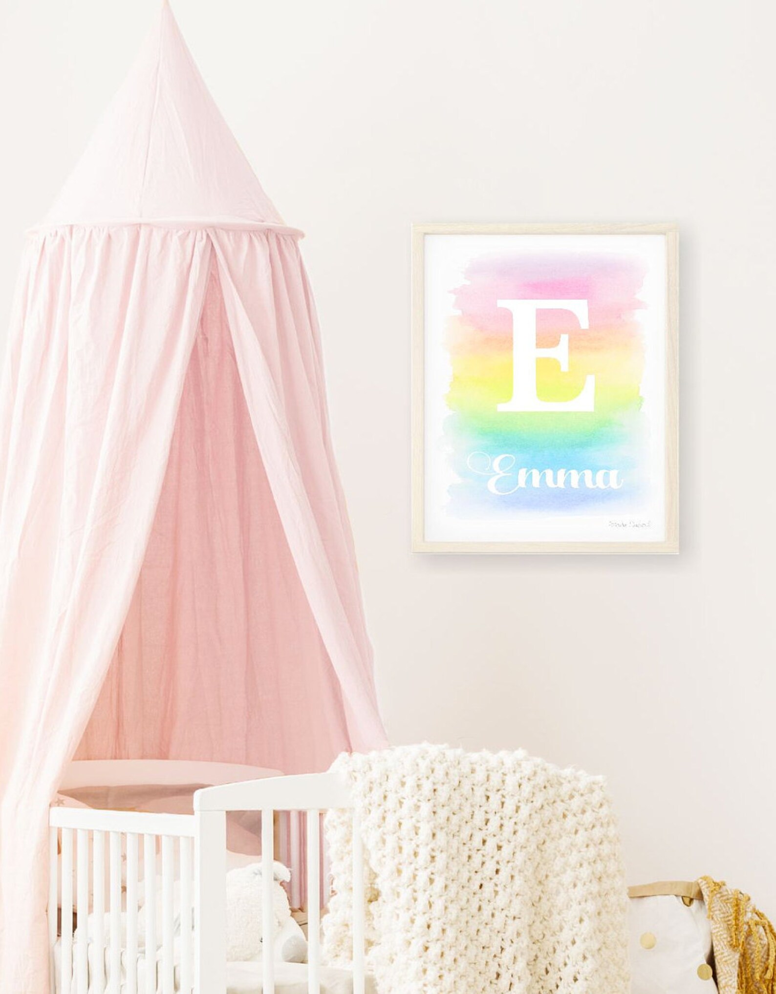 Pastel Rainbow Custom Name. Personalized Art Print. Nursery | Etsy