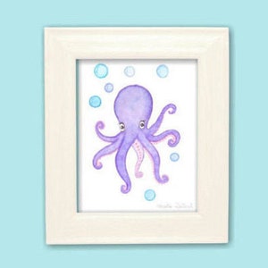 Octopus Art Print. Under the Sea Nursery Art Decor. Whimsical Octopus ...