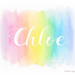 Pastel Rainbow Art Print. Rainbow Decor. Personalized Girl Wall Art ...