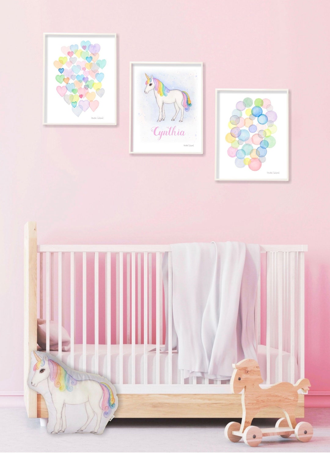 Pastel Rainbow Decor. Unicorn Wall Art. Unicorn Room Decor. Unicorn Art ...