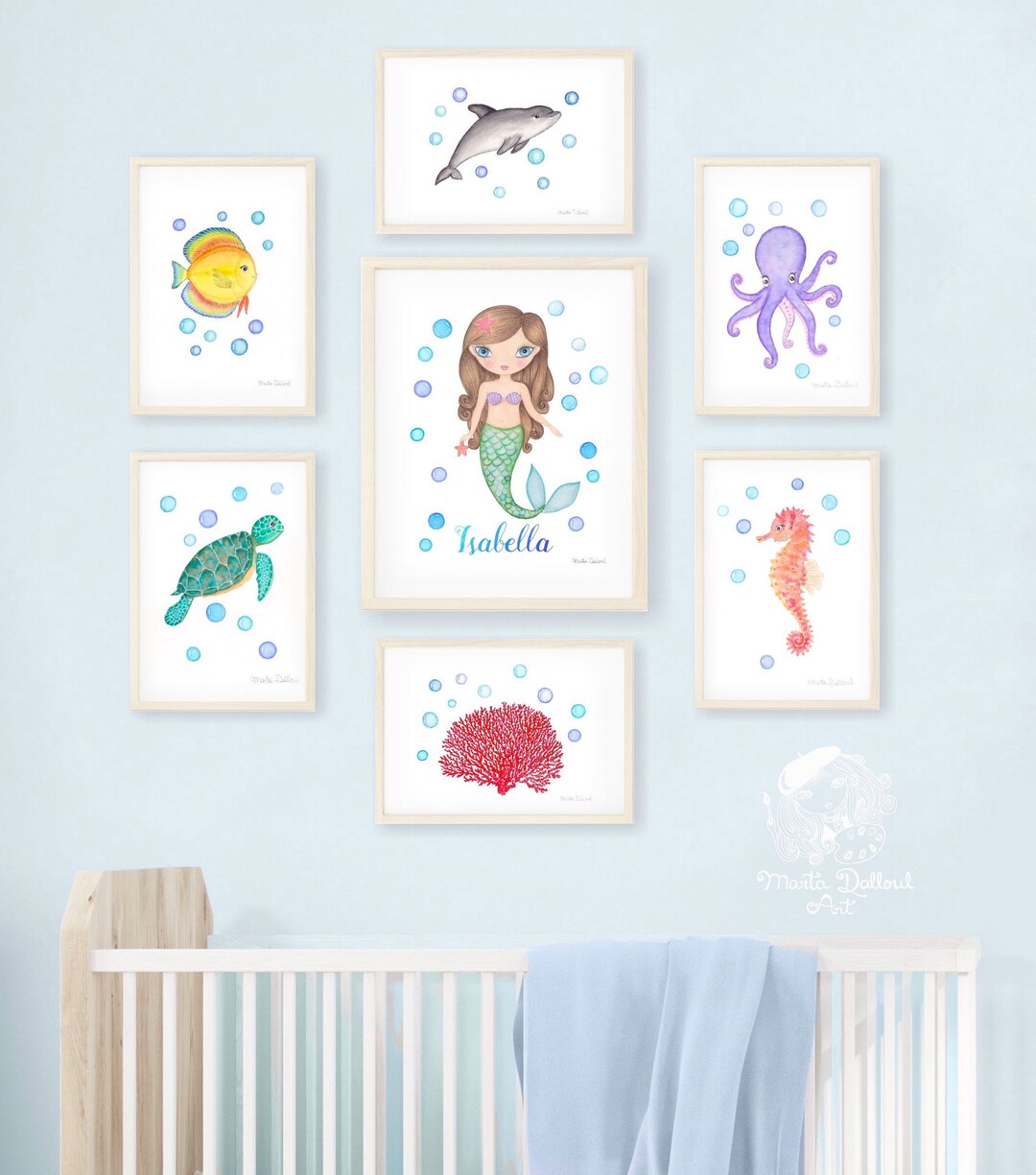 Fish Nursery Art Print. Under the Sea Nursery Wall Art. Ocean Nursery ...