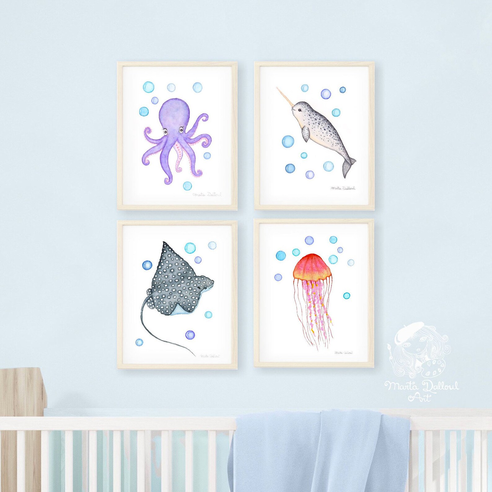 Baby Manta Ray Art Print . Fish Wall Decor. Stingray - Etsy