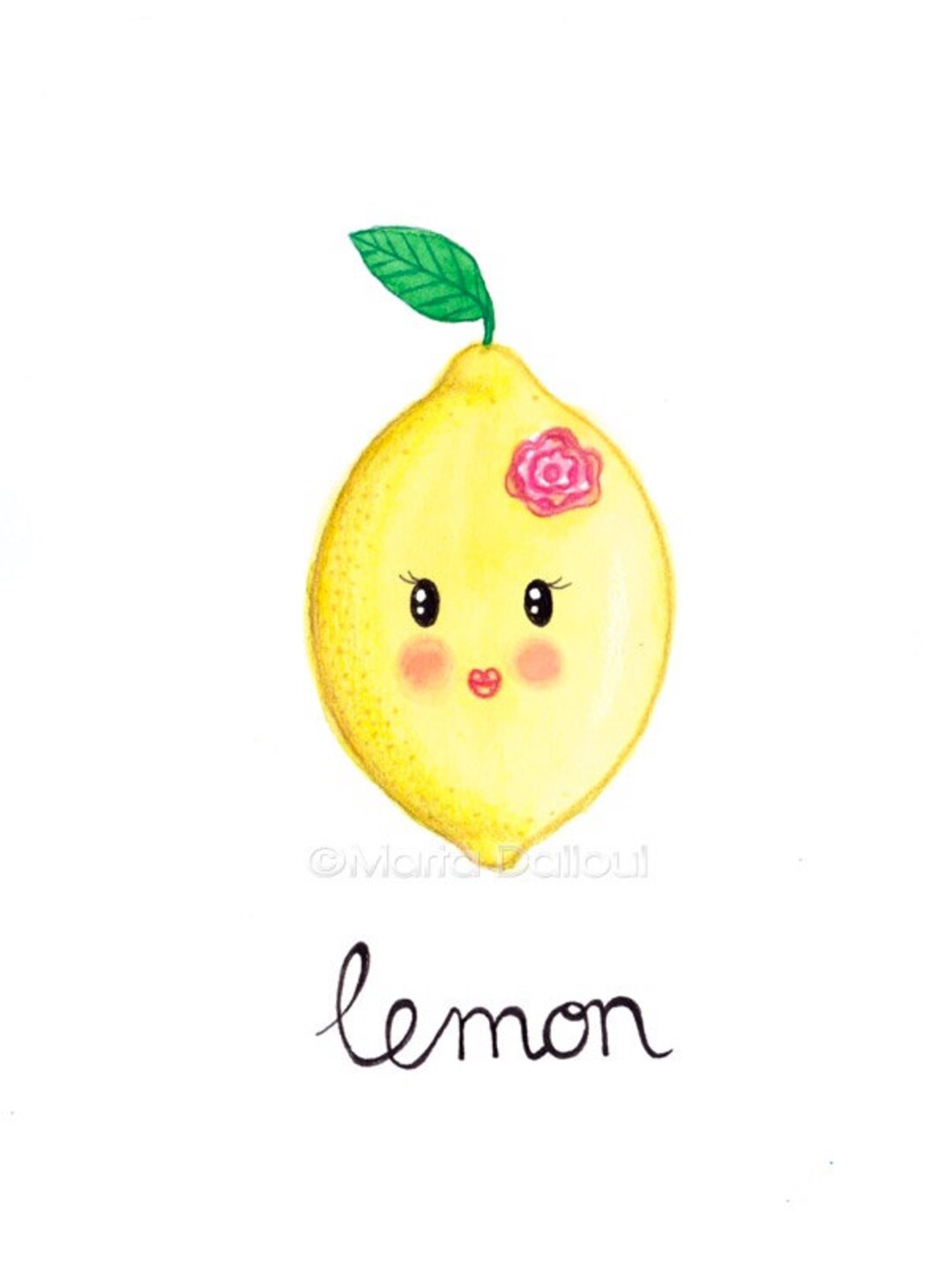 Lemon Art Print. Fruit Nursery Art. Girls Room Decor. Kitchen Wall Art ...