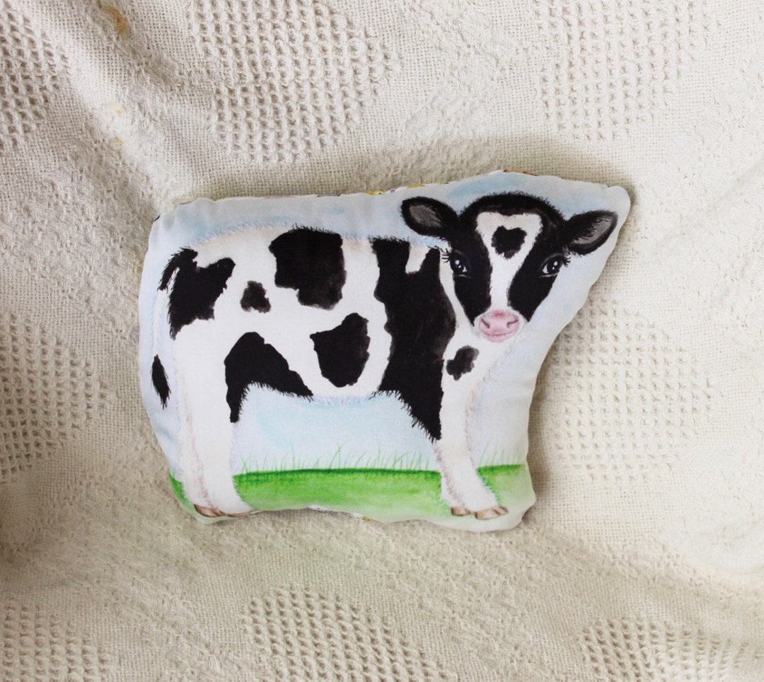 Animal Pillow. Cow Pillow. Organic Cotton. Cow Plush. Farm Nursery ...