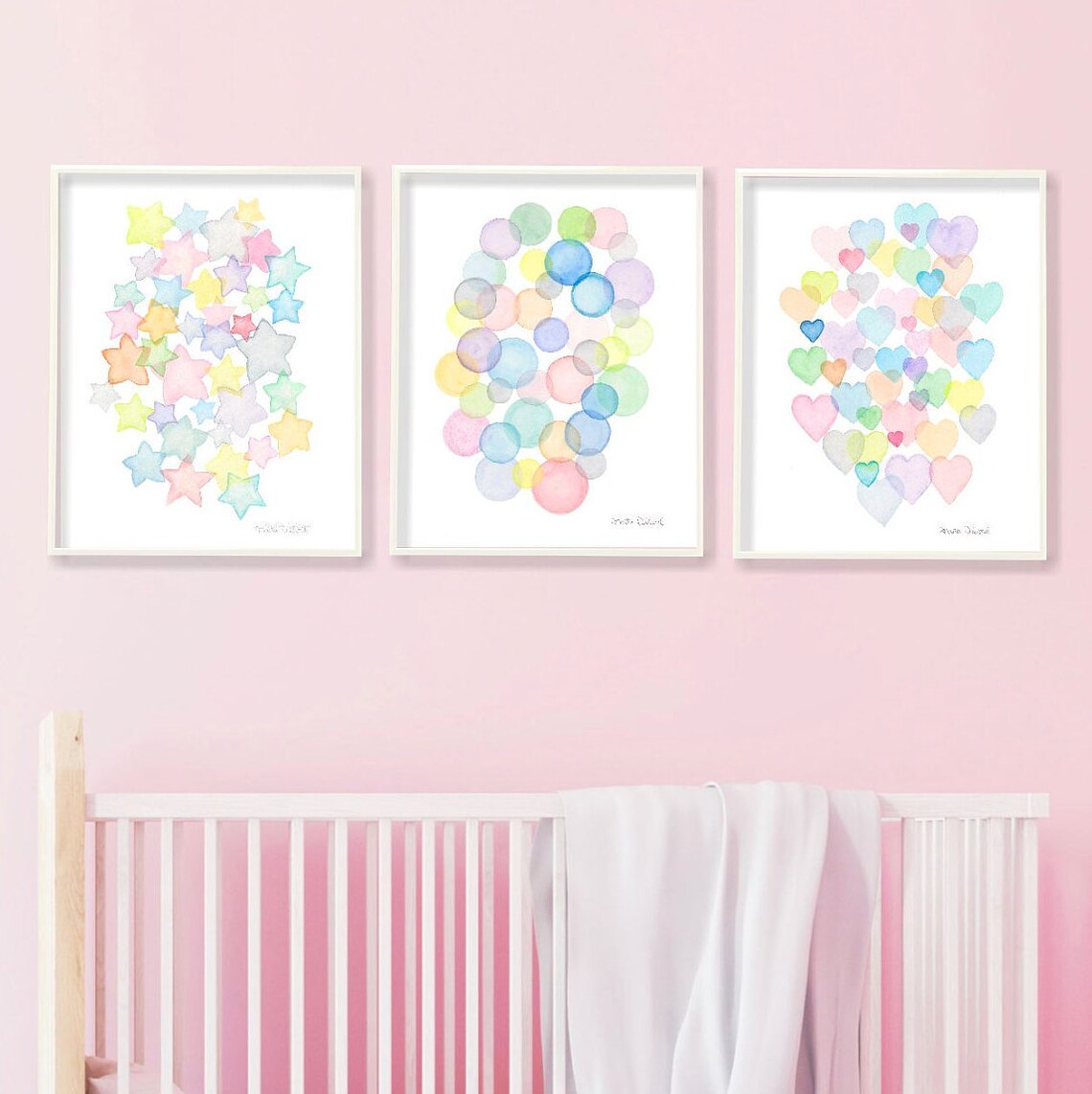 Watercolor Stars Painting. Bubble Stars Art Print. Abstract | Etsy