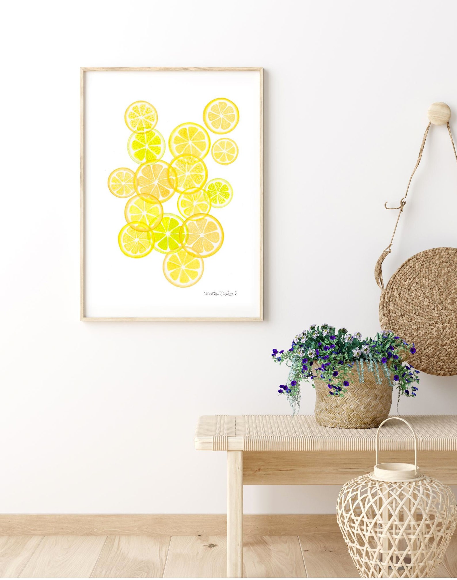 Lemons Art Print Lemon Fruit Modern Art Watercolor Painting - Etsy India