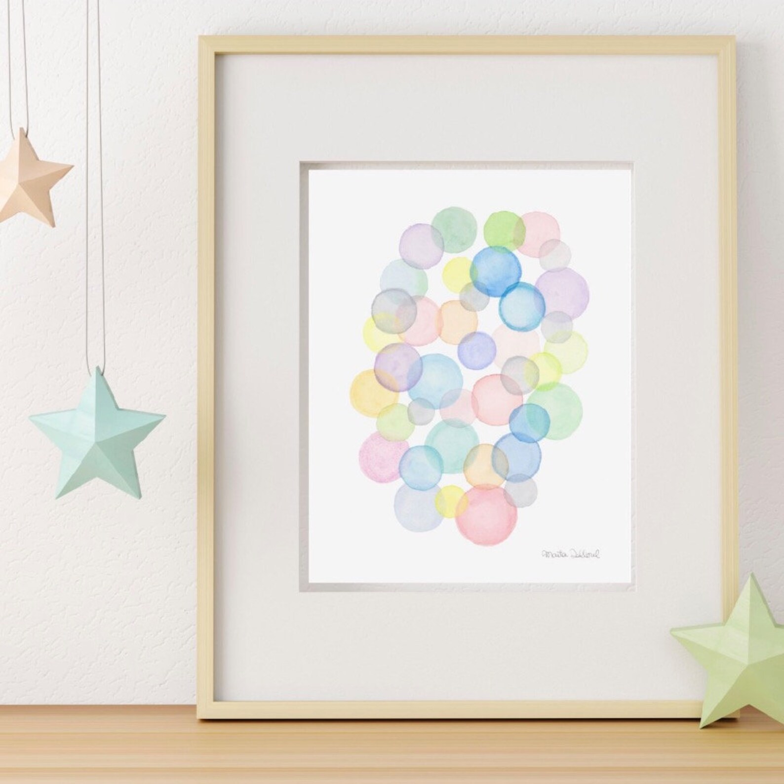 Rainbow Pastel Bubbles Nursery Art Print. Pastel Room Decor. - Etsy